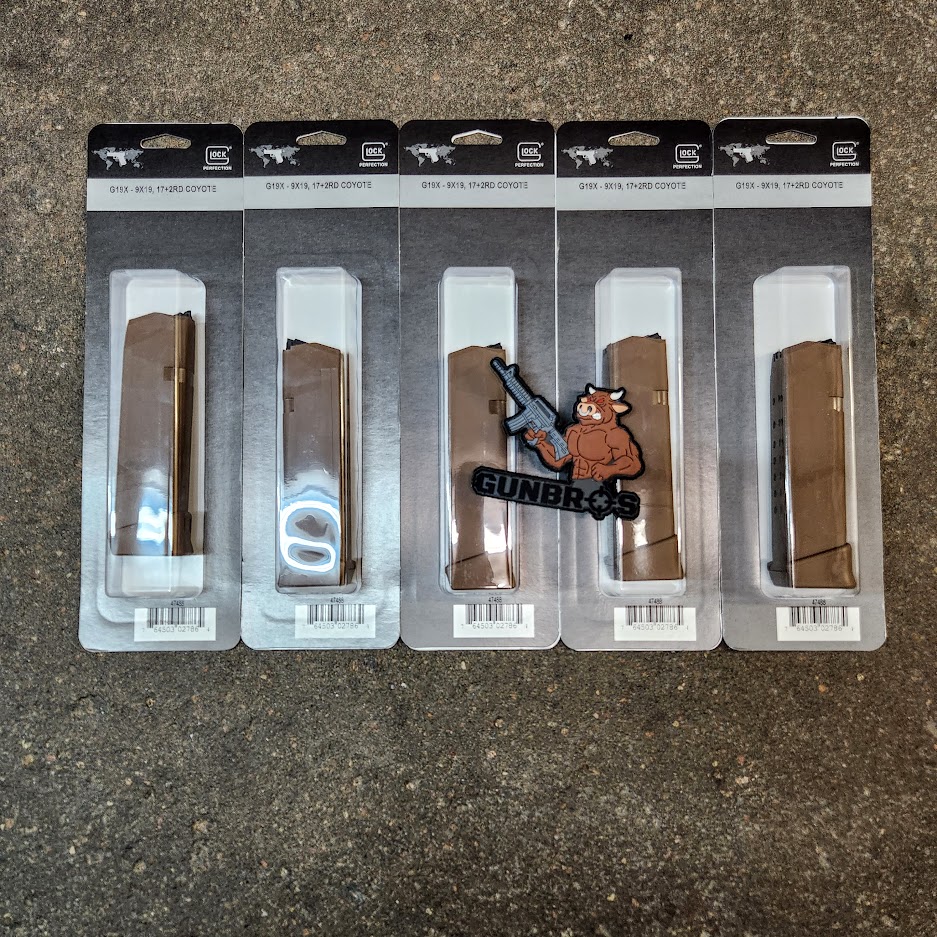 5 Pack Glock 19X 19rd Magazines - GUNTICKETS [10 SPOT] - GUNBROS