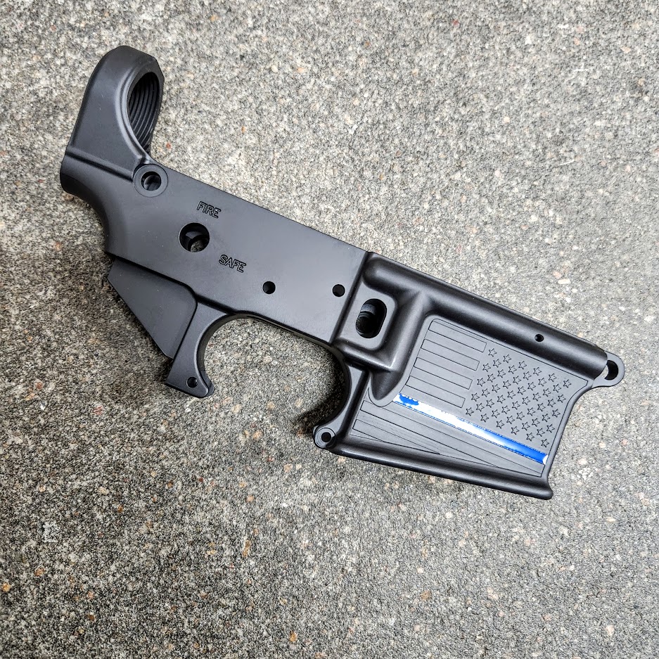 Spikes Tactical Thin Blue Line Stripped AR15 Lower - GUNTICKETS [10 ...