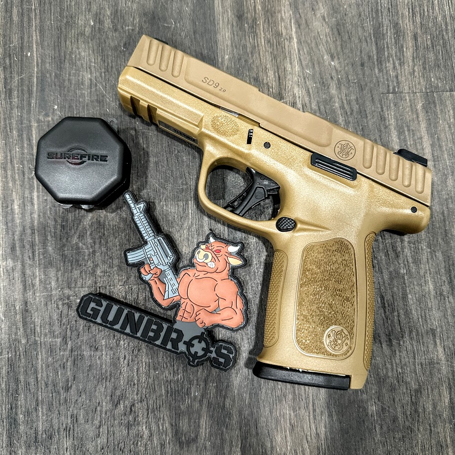Smith & Wesson SD9 2.0 9mm FDE w/ Surefire EP3 Ear Pro - GUNTICKETS [10 SPOT] - GUNBROS