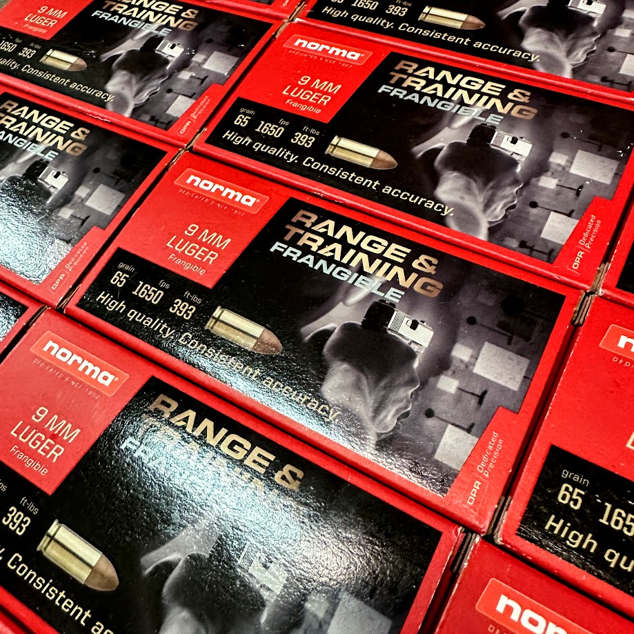 1000rds Norma 9mm 65gr Frangible - GUNTICKETS [10 SPOT] - GUNBROS