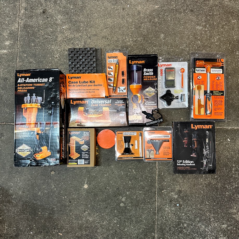 Lyman Brass Smith All-American 8 Turret Reloading Kit - GUNTICKETS [10 ...