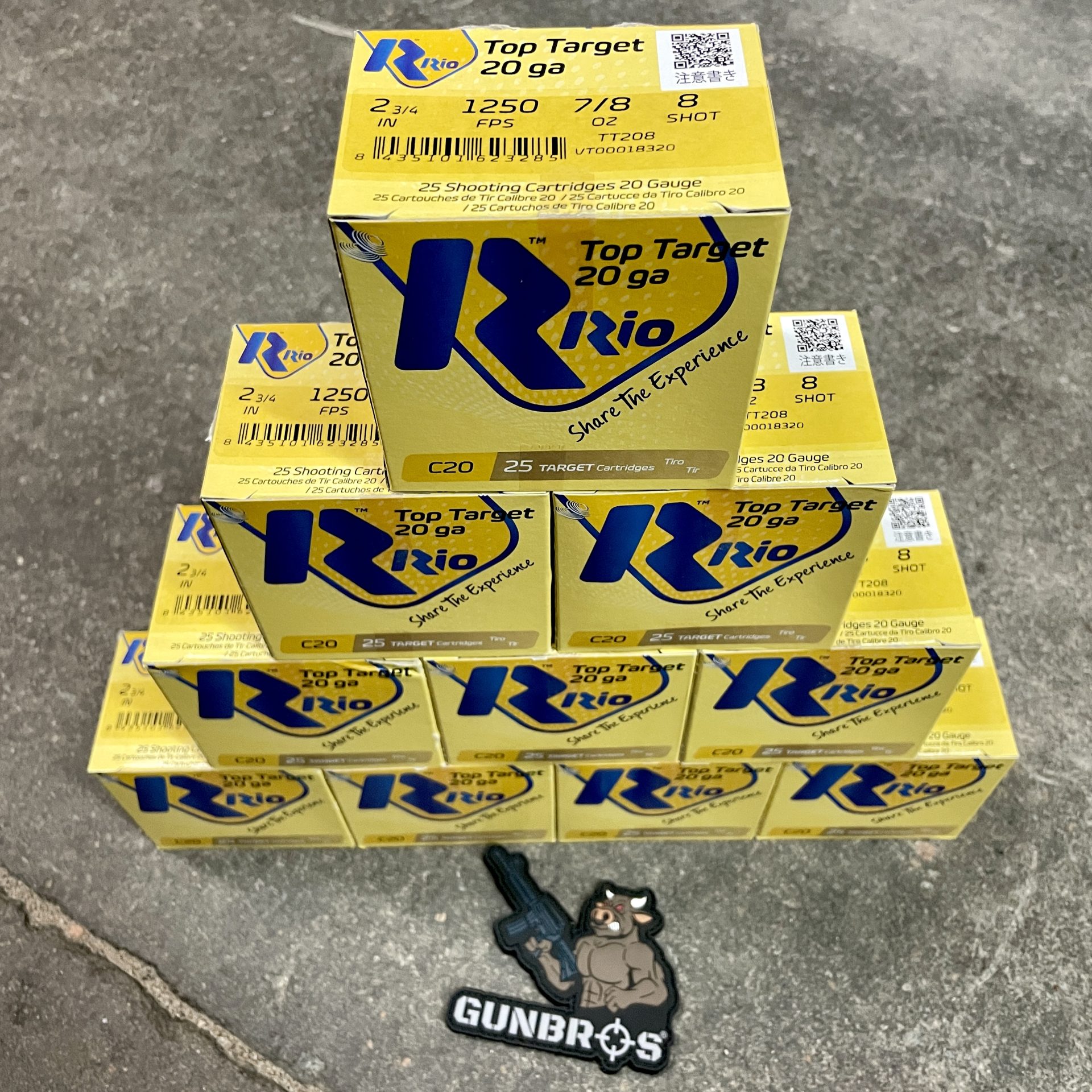 250rds RIO Top Target 20GA 2-3/4" 8 Shot - GUNTICKETS [10 SPOT] - GUNBROS
