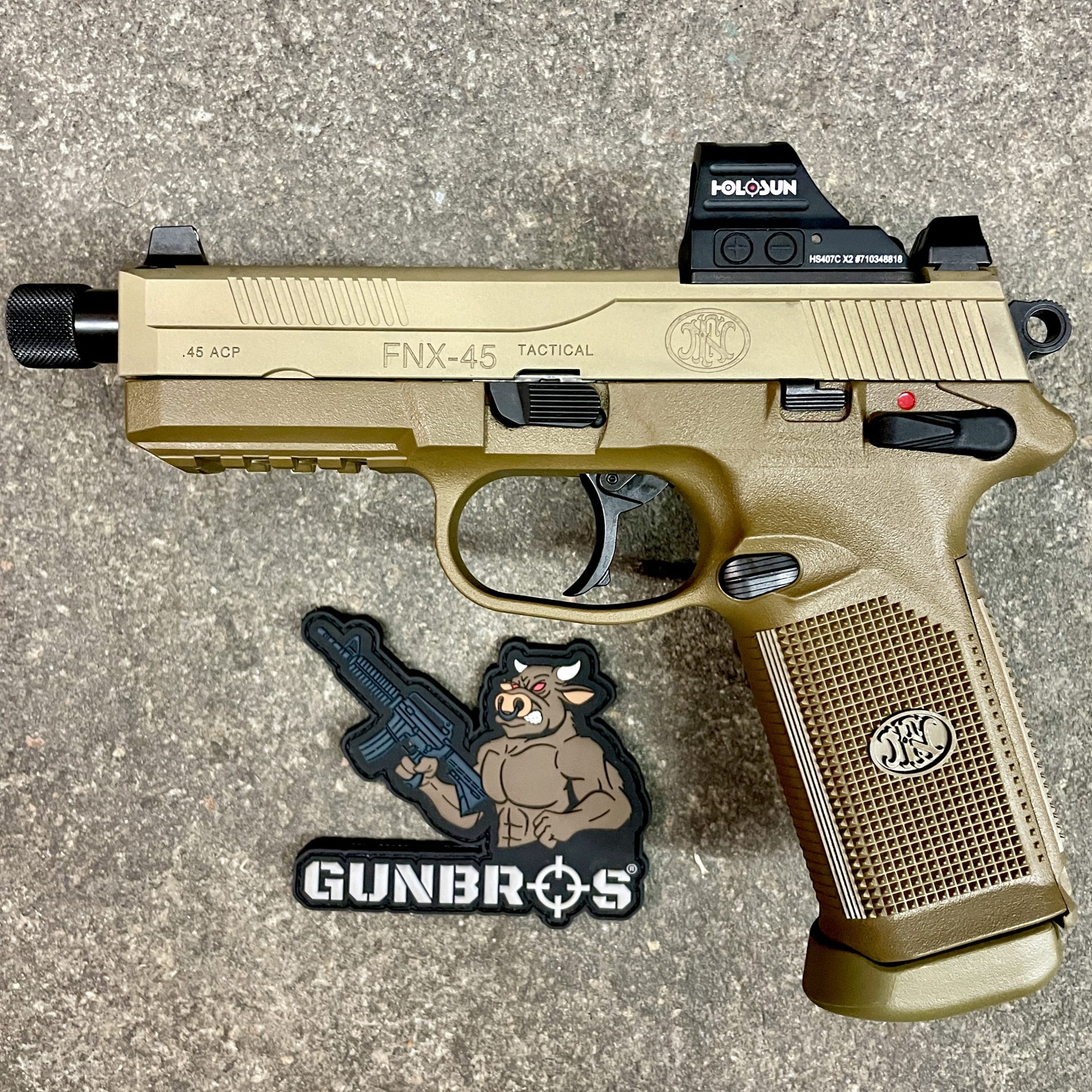FN FNX-45 Tactical FDE .45 ACP w/ Holosun 407c - GUNTICKETS [20 SPOT ...