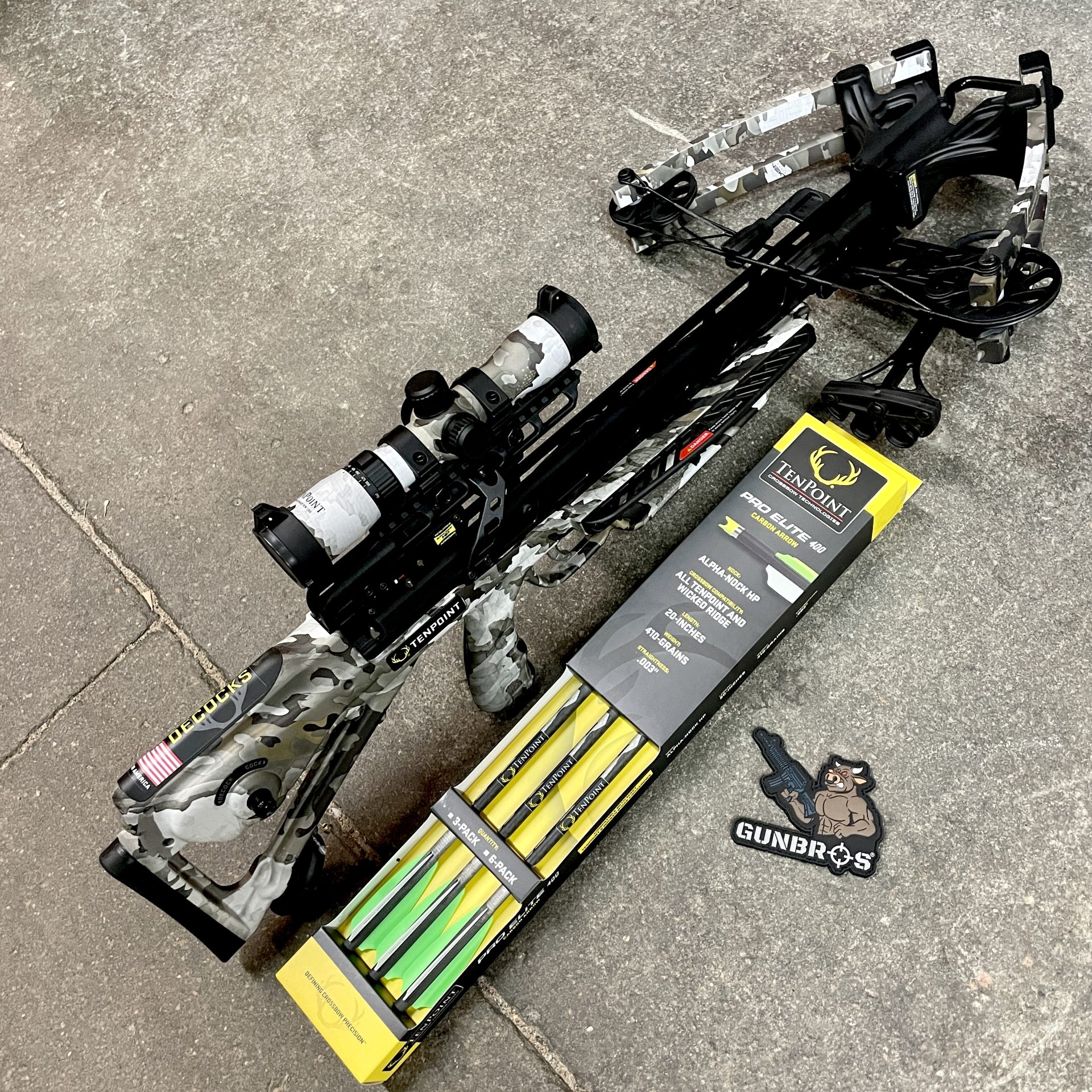 TenPoint Turbo X Vektra Crossbow w/ACUslide, RangeMaster 100 Camo Scope ...