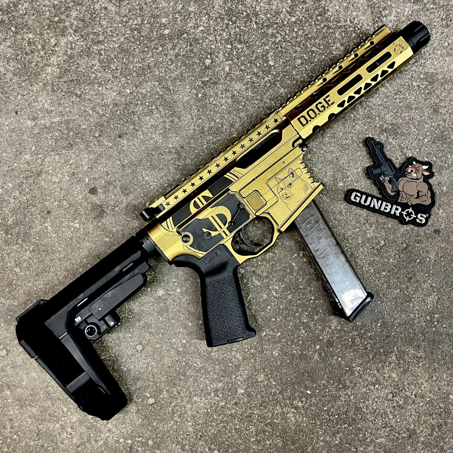 Black Rain Ordnance Doge Custom Gold Cerakote 9mm Glock Magazines ...
