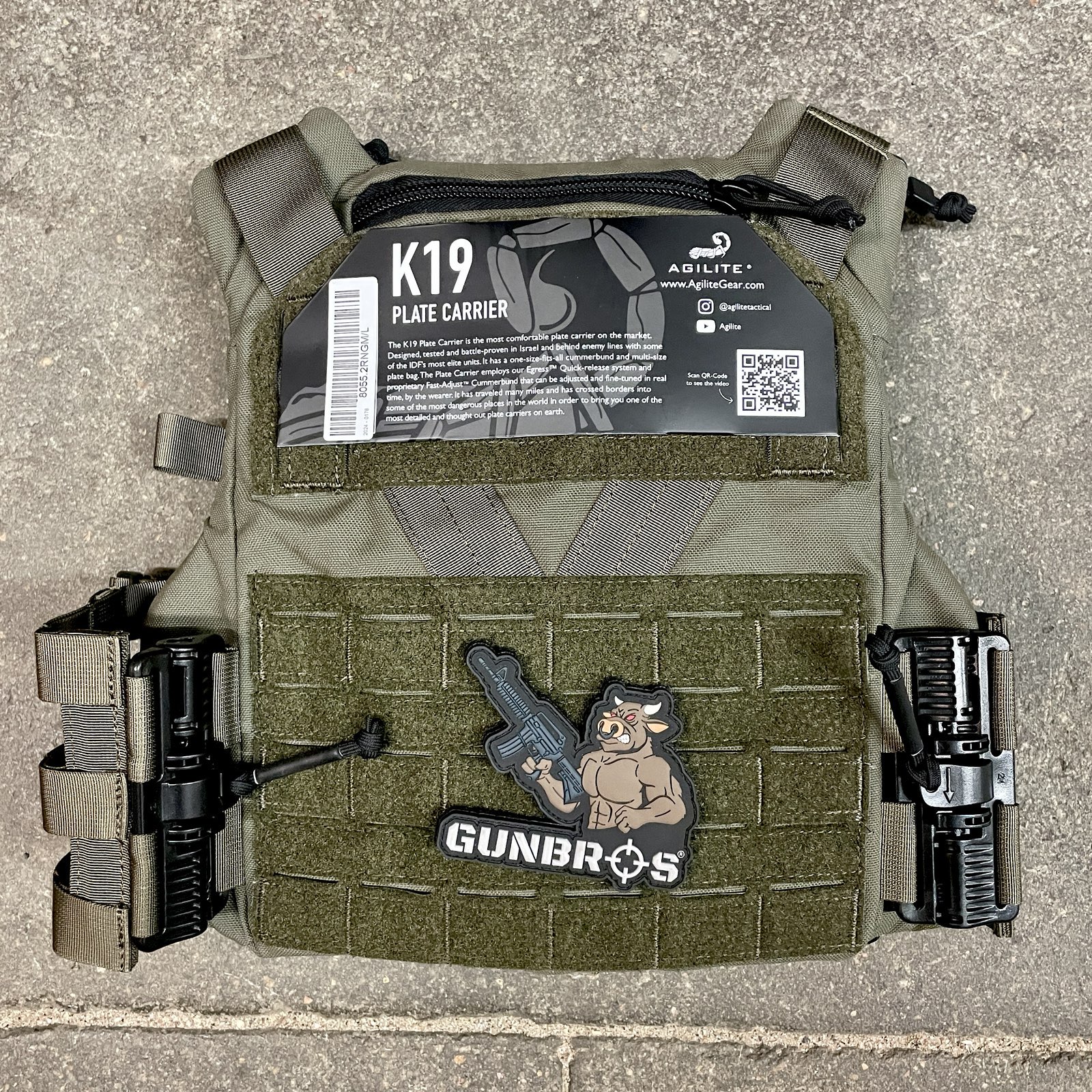 Agilite K19 Plate Carrier ODG w/ Agilite Protector 3ST Ceramic Plates ...